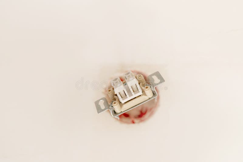 Electrical Work, Installation of a Switch with Two Keys Stock Photo ...