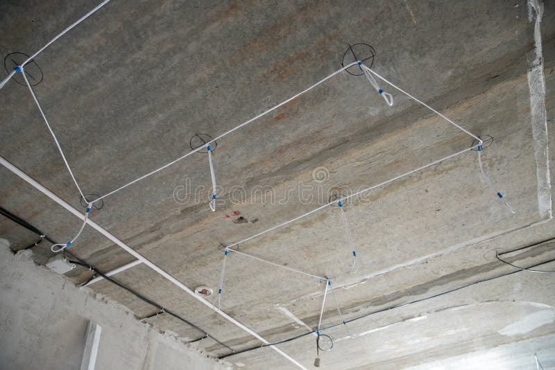 Electrical Work with Rough Finish, Electrician Connects and Mounts ...