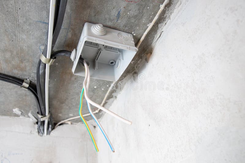Electrical Work, Switch Box for Connecting Copper Electric Wires in ...