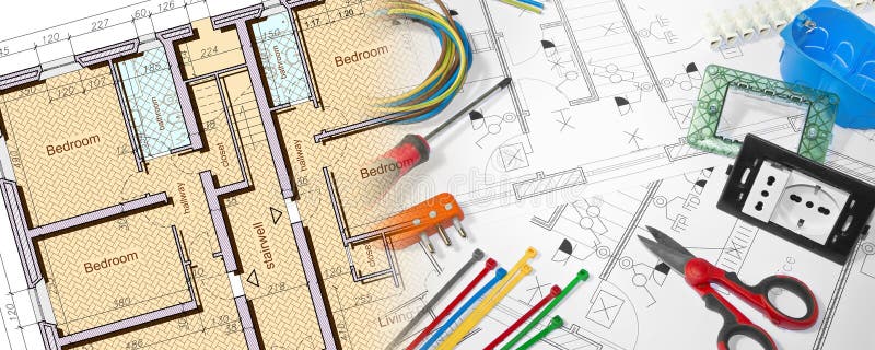 Electrical Work Tools and Electrical System with a Residential Building ...