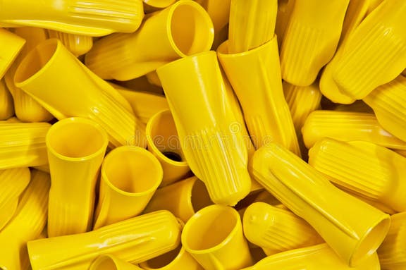 Electrical Yellow Wire Connectors Plastic Wing Nuts. Stock Photo ...
