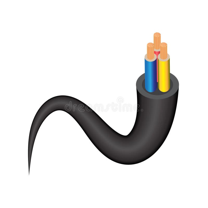 Closeup of Electric Wire Vector on a White Background. EPS 10. Stock ...