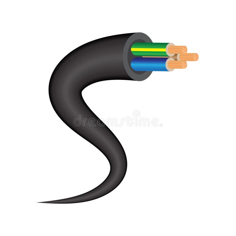 Closeup of Electric Wire Vector on a White Background. EPS 10. Stock ...