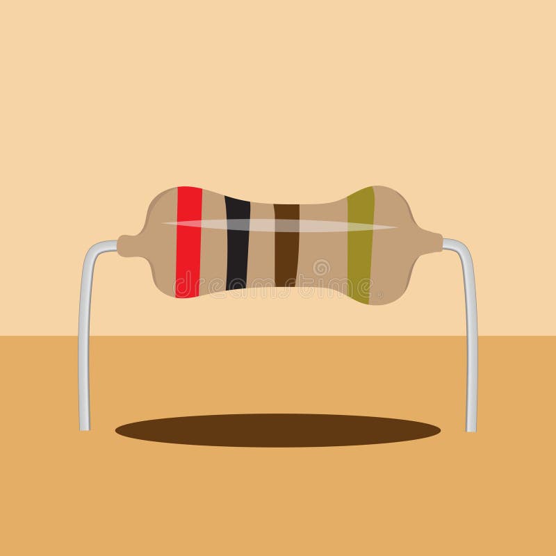 Electrical Resistor Isolated on a Brown Background. Filled Flat Sign ...