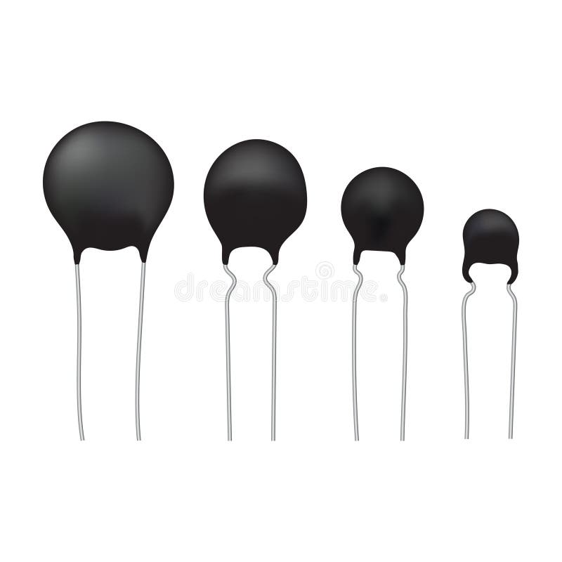 Thermistor Icon Set on White Background. NTC Thermistor Resistor Sign ...