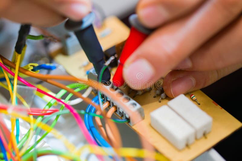 Electrician in action stock photo. Image of equipment - 86760228