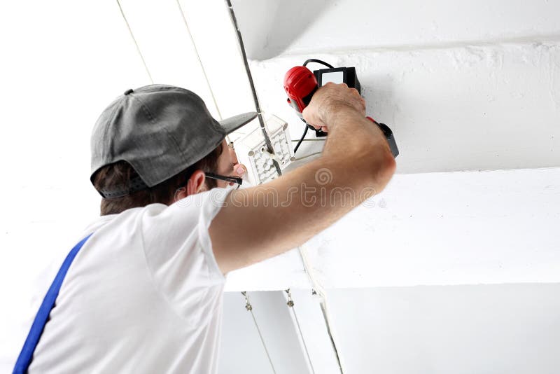Electrician stock photo. Image of coffered, electrical - 61354428