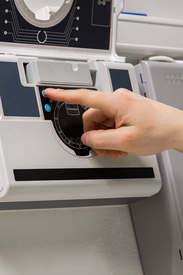 Electrician Checking Smoke Sensor at Fire Pannel in Datacenter Stock ...