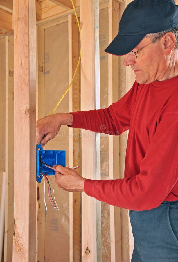 Electrician Connecting Wires Stock Image - Image of wiring, carpenter ...
