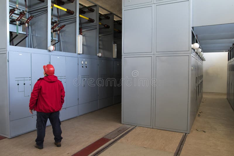 Electrician Control High Voltage Power Switch Stock Image - Image of ...