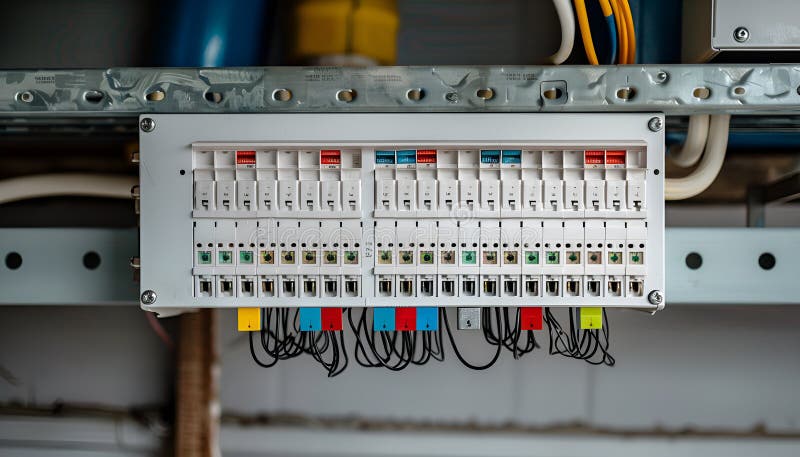 Electrician Doing Maintenance of Electricity Fuse Box Stock Image ...