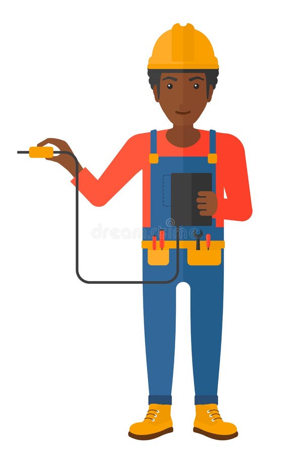 Electrician with Electrical Equipment Stock Vector - Illustration of ...