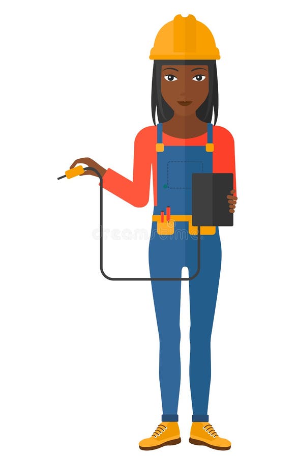 Electrician with Electrical Equipment Stock Vector - Illustration of ...