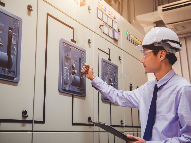 Engineer is Check Voltage or Current by Voltmeter in Control Panel of ...