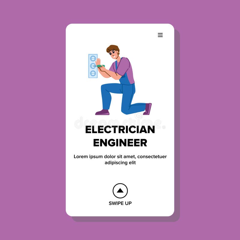 Electrician Engineer Vector Stock Vector - Illustration of current ...