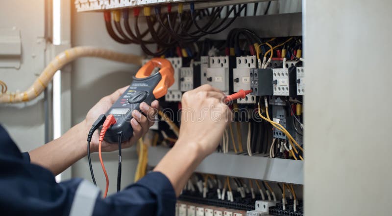 Engineer is Check Voltage or Current by Voltmeter in Control Panel of ...