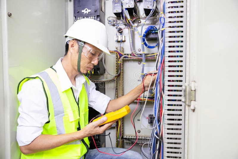 Electrical engineering man stock photo. Image of current - 247864550