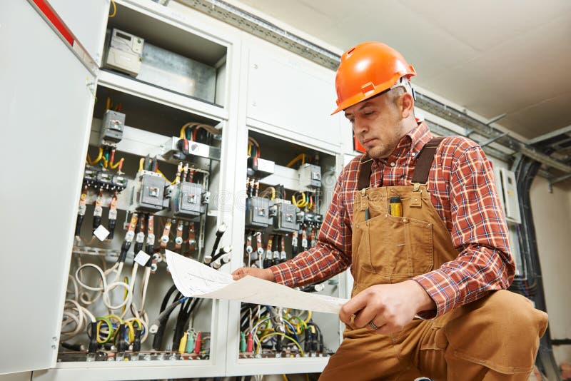 Electrician Engineer Worker Stock Image - Image of labor, electricity ...