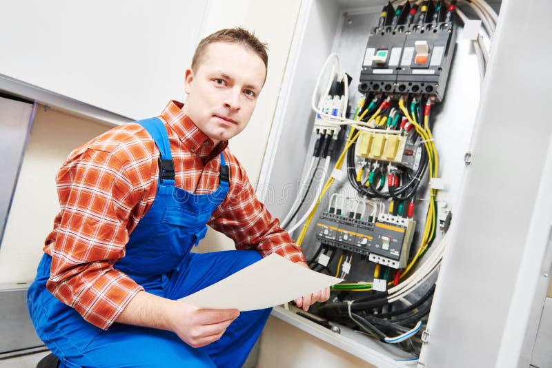 Electrician Engineer Worker Stock Photo - Image of engineer, electric ...