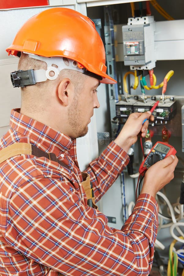 Electrician Engineer Worker Stock Image - Image of industrial ...