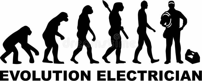 Electrician Evolution Vector Stock Vector - Illustration of occupation ...