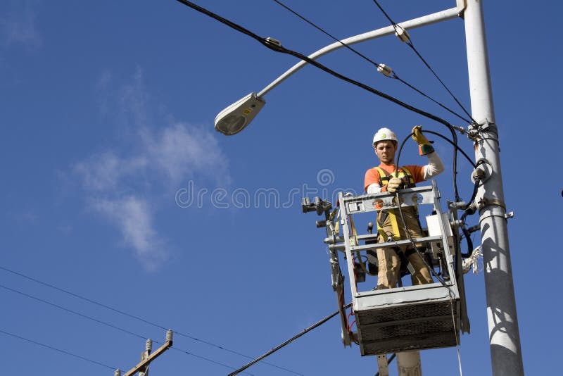 Electrician Fixing Electrical Cables Editorial Stock Photo - Image of ...
