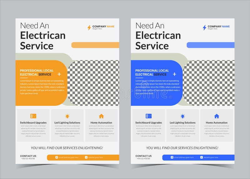 Electrician Flyer. Electrical Promotion Ad. Wiring Contractor Home ...
