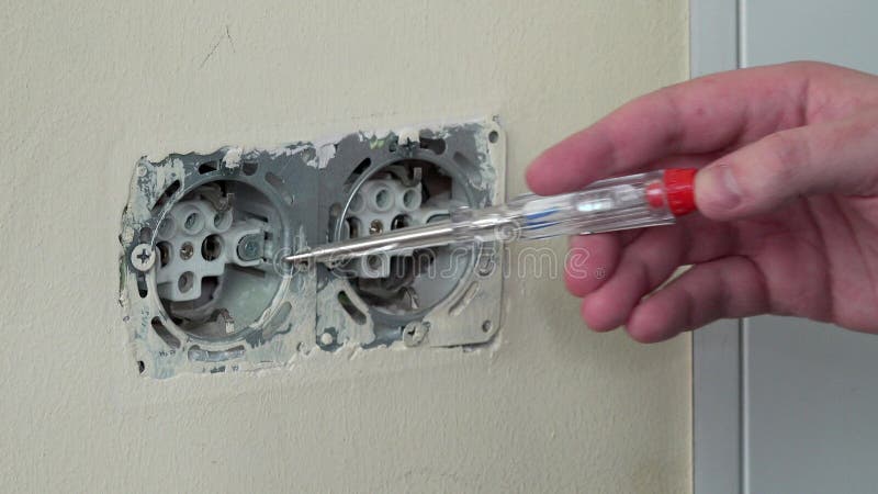 Checking of Electric Voltage on Microchip Extreme Close View Stock ...