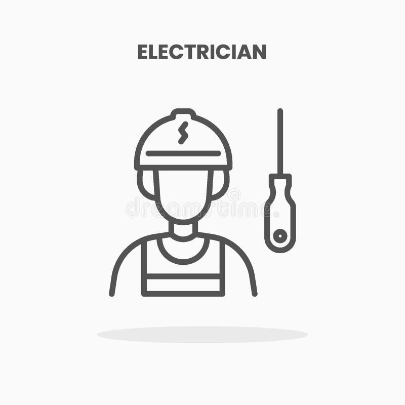Electrician icon line. stock vector. Illustration of electrician ...
