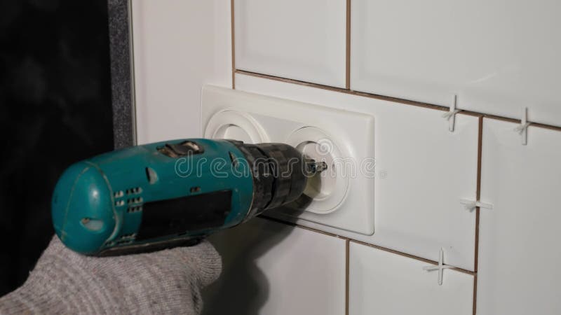An Electrician Installs a Relay with Electromagnetic Coils of Direct ...