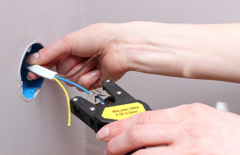 Electrician Insulating Electric Wires Stock Photo - Image of work ...