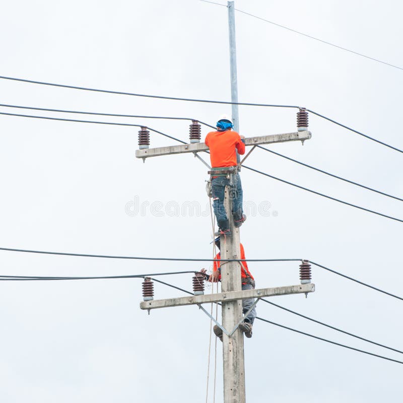Power Electrician Lineman Work Pole Stock Photos - Download 527 Royalty ...
