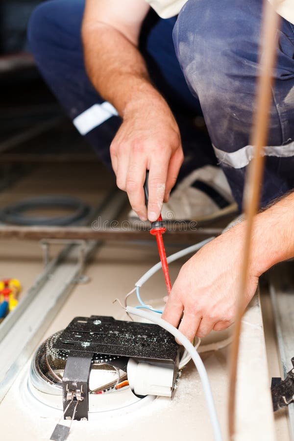 Electrician Man Working stock image. Image of enjoy, occupation - 34731661