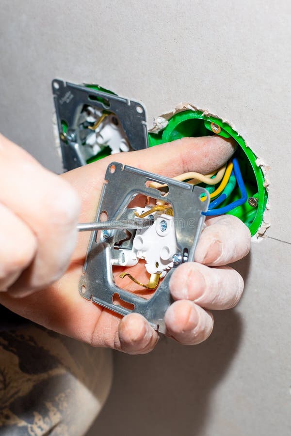 Outlets with a Socket Mounted at the Ceiling in Old House with ...