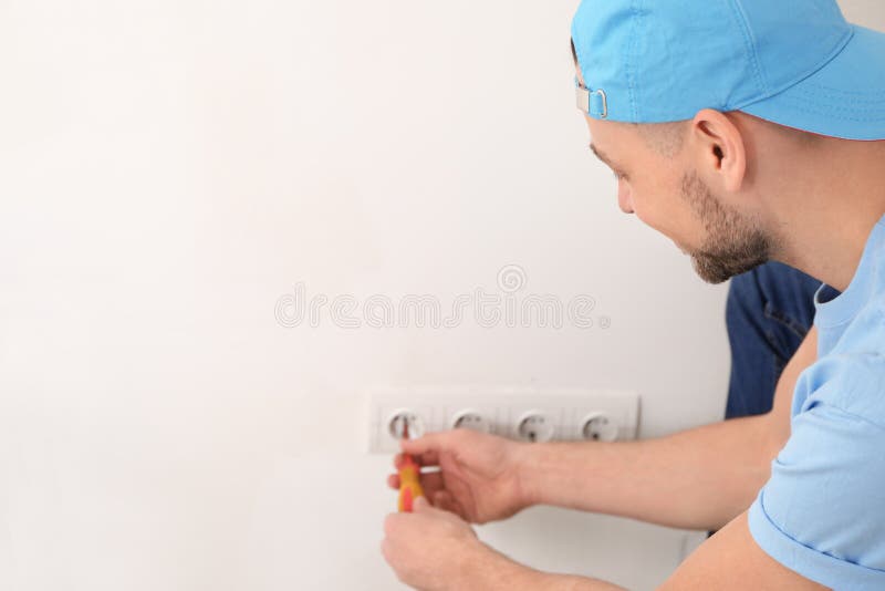 Repairing sockets stock image. Image of building, service - 33124361