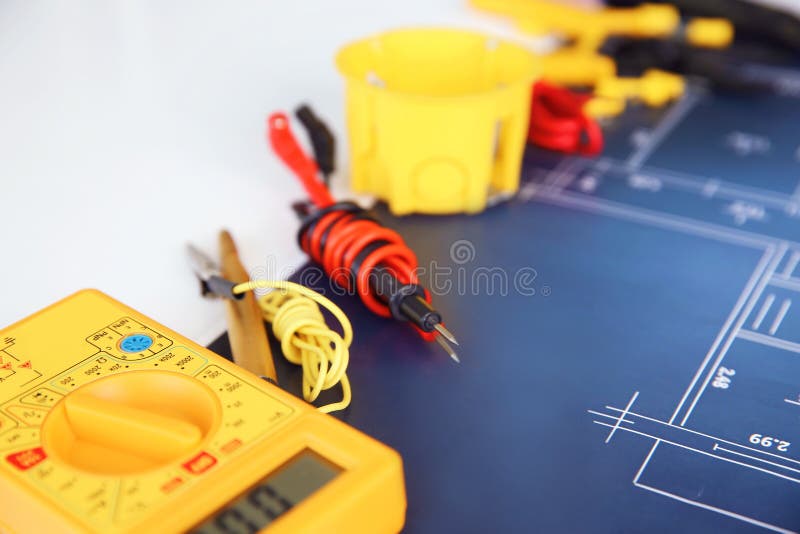 Electrical scheme stock image. Image of drafting, blue - 759917