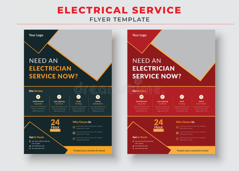 Electrician Flyer. Electrical Promotion Ad. Wiring Contractor Home ...