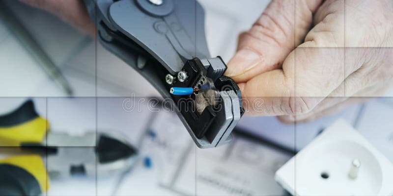 Electrician Stripping a Wire, Geometric Pattern Stock Illustration ...