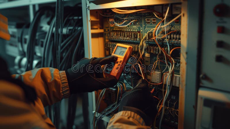 Electrician Testing Control Panel Ai Generated Stock Photos - Free ...