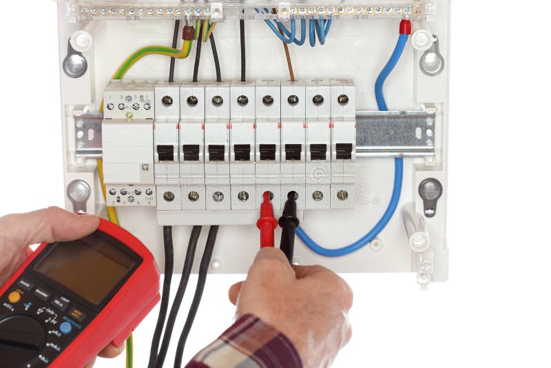 Electrician is Testing Electrical Devices Stock Photo - Image of ...