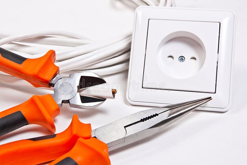 Electrician Tools, Cable, Box for Installation of Sockets and Wa Stock ...