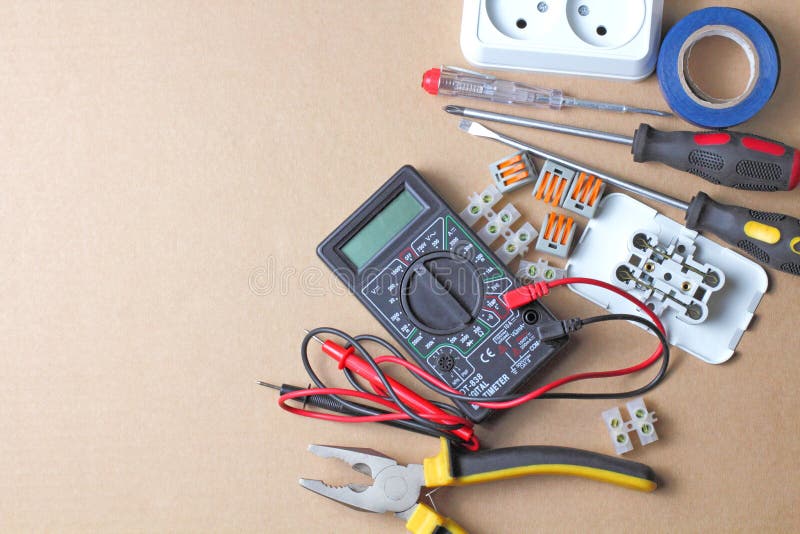 Electrician Tools and Instruments for Working on a Craft Stock Image ...