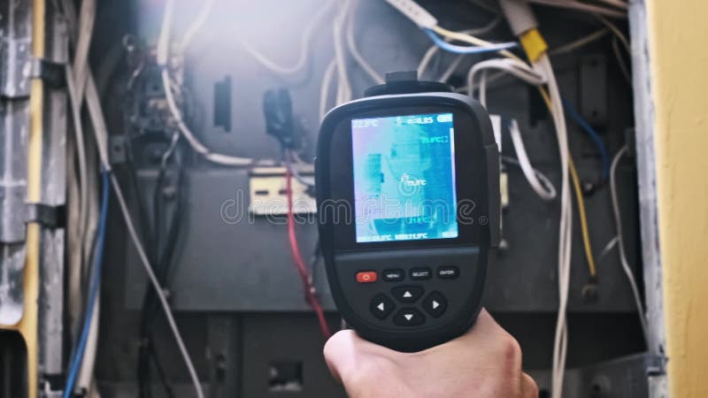 Electrical Panel Inspection with Thermal Imager Stock Footage - Video ...