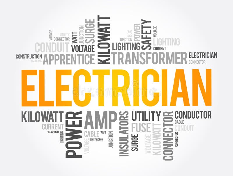 Electrician Word Cloud Collage, Concept Background Stock Illustration ...