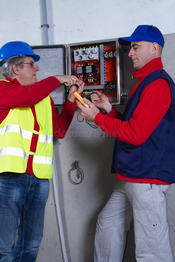 Electrician at work stock image. Image of copper, electricians - 88976473