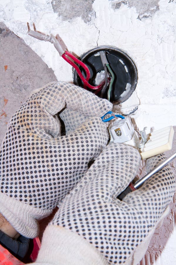 Electrician at work stock image. Image of maintenance - 72047159