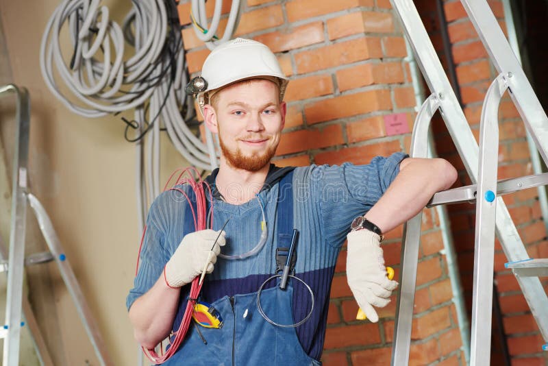 Electrician worker stock image. Image of laborer, inspector - 47745821
