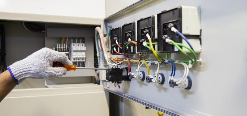 Electricians Use Electrical Meters To Check the Electrical System at ...