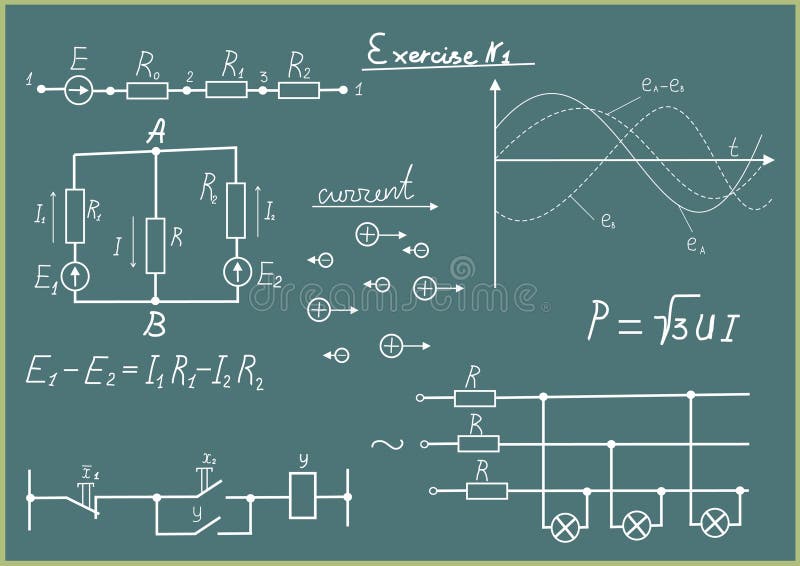 Graphics, Chart and Formulas of Electricity. Stock Vector ...