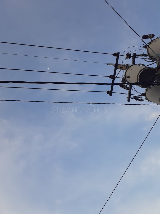Electricity cable and sky stock photo. Image of tiang - 262403324